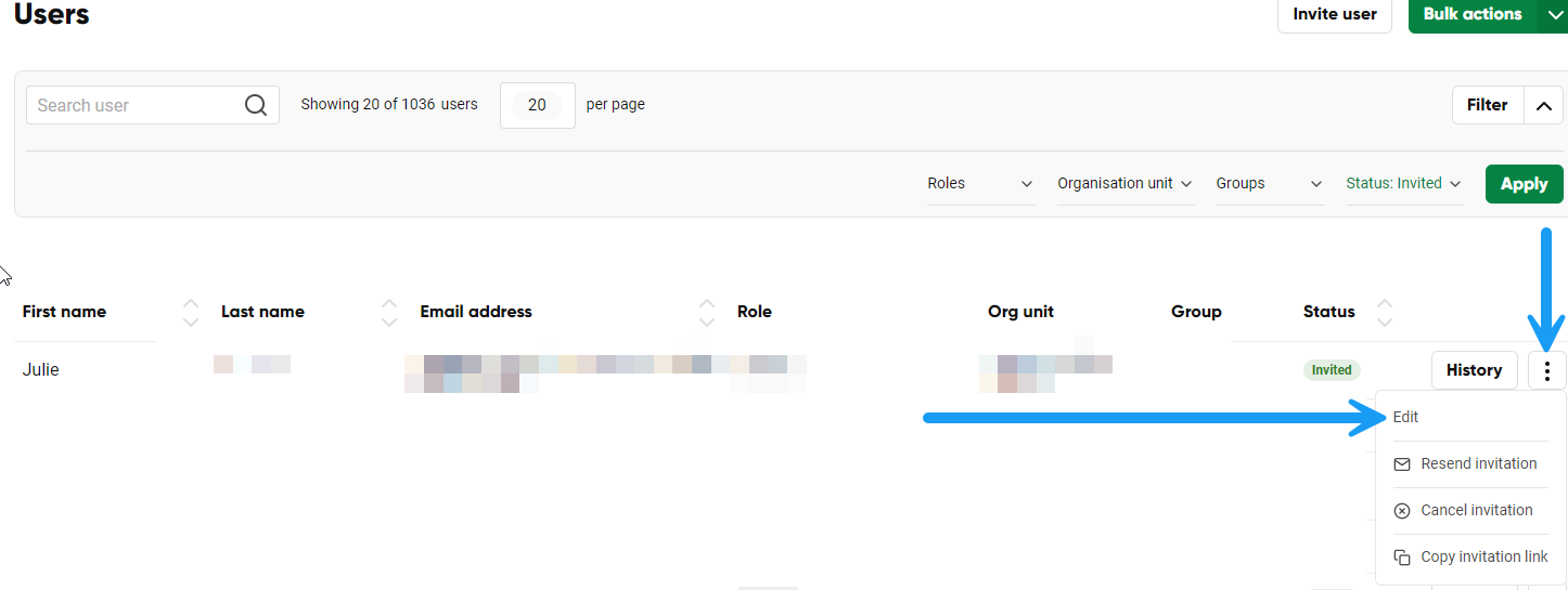 Editing users – Form LMS Guide