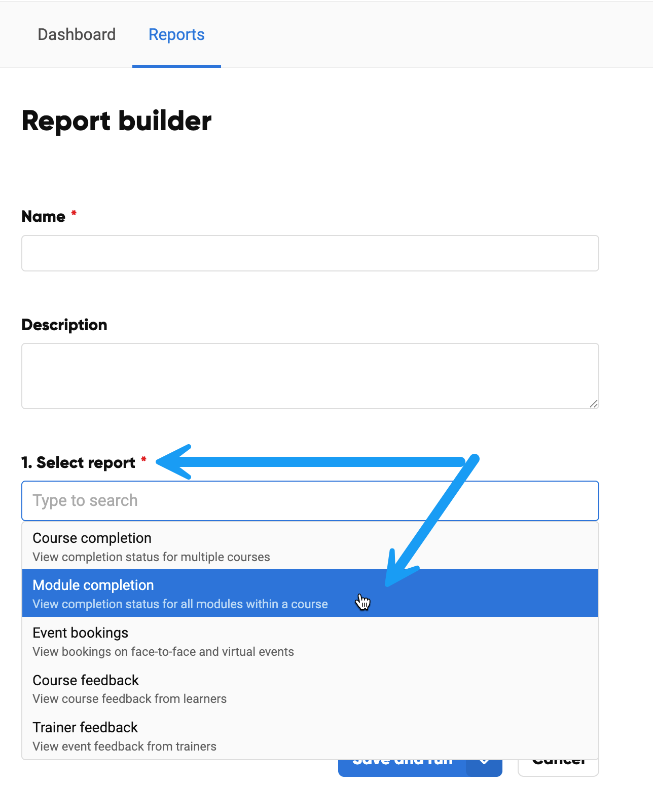 Creating a Module completion report – Form LMS Guide